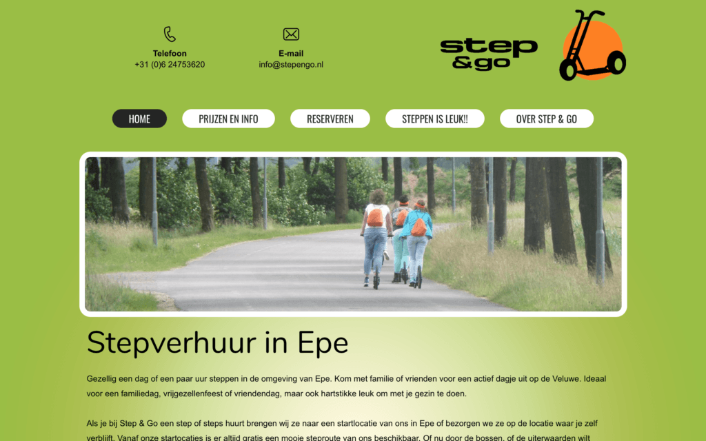 Step & Go heeft een nieuwe site - Step & Go Stepverhuur